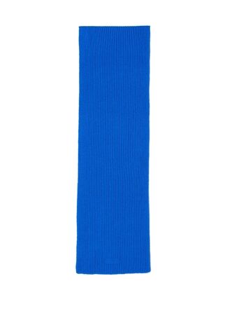 Off-White Kadın Saks Yün Atkı Mavi EU