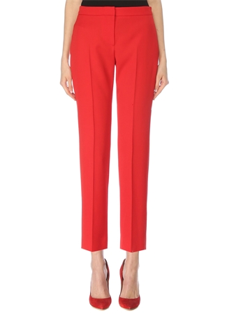 Alexander McQueen Kadın Kırmızı Crop Yün Pantolon 42 IT Alexander McQueen Kadın Kırmızı Crop Yün Pantolon 42 IT