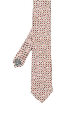Pal Zileri Erkek Kırmızı Bej Desenli İpek Kravat Eu Pal Zileri Erkek Kırmızı Bej Desenli İpek Kravat Eu
