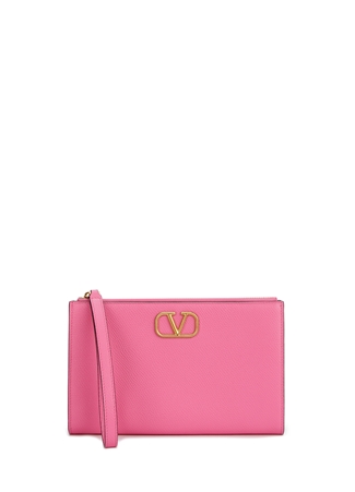 Valentino Garavani Kadın Pembe Deri El Portföyü EU Valentino Garavani Kadın Pembe Deri El Portföyü EU