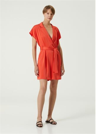 Beymen Club Kadın Mercan Mini Kruvaze Saten Tulum Kırmızı 42 Beymen Club Kadın Mercan Mini Kruvaze Saten Tulum Kırmızı 42