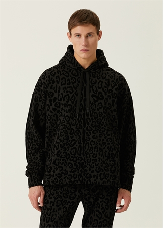 Dolce&Gabbana Erkek Gri Kapüşonlu Leopar Desenli Sweatshirt S EU Dolce&Gabbana Erkek Gri Kapüşonlu Leopar Desenli Sweatshirt S EU