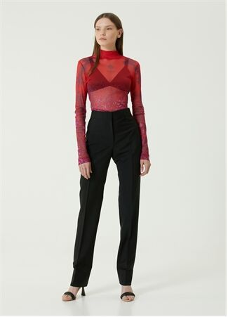 Givenchy Kadın Siyah Boru Paça Yün Pantolon 36 IT