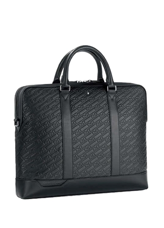 Montblanc Siyah Logo Dokulu Deri Evrak Çantası EU Montblanc Siyah Logo Dokulu Deri Evrak Çantası EU