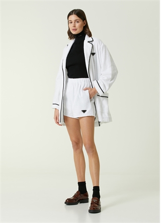 Prada Kadın Beyaz Havlu Dokulu Şort 42 IT