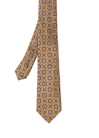 Canali Erkek Colorblocked Desenli İpek Kravat EU