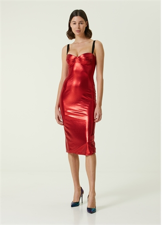 Dolce&Gabbana Kadın Kırmızı Midi Elbise 38 IT