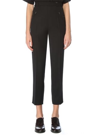 Maison Margiela Kadın Siyah Yüksek Bel Yün Pantolon 38 IT