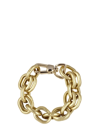 Ponponiere Kadın Dual Gold Zincir Formlu Bileklik Altın Rengi EU
