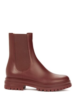 Gianvito Rossi Kadın Bordo Bant Detaylı Deri Bot 35.5 EU