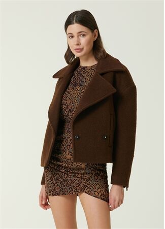 Allsaints Kadın Boston Kahverengi Kuşaklı Yün Ceket 0 UK