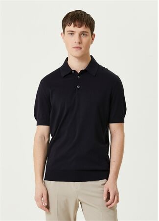 Zegna Erkek Lacivert Polo Yaka T-shirt 50 It