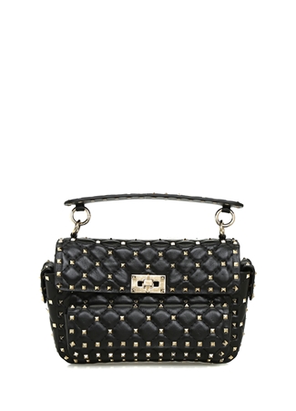 Valentino Garavani Kadın Candystud Siyah Deri Omuz Çantası EU Valentino Garavani Kadın Candystud Siyah Deri Omuz Çantası EU