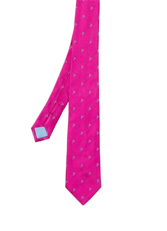 Tino Cosma Erkek Pembe Desenli İpek Kravat EU Tino Cosma Erkek Pembe Desenli İpek Kravat EU