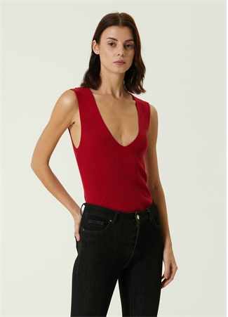 Network Kadın Slim Fit Kırmızı Kazak L Eu