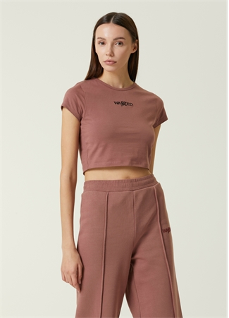 Wasted Kadın Pembe Logo Baskılı Crop T-shirt XS EU Wasted Kadın Pembe Logo Baskılı Crop T-shirt XS EU