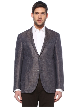 Corneliani Erkek Mavi Kelebek Yaka Kareli Keten Ceket Bej 52 IT Corneliani Erkek Mavi Kelebek Yaka Kareli Keten Ceket Bej 52 IT