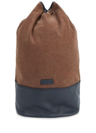 Pal Zileri Erkek Kahverengi Logolu Sırt Çantası EU