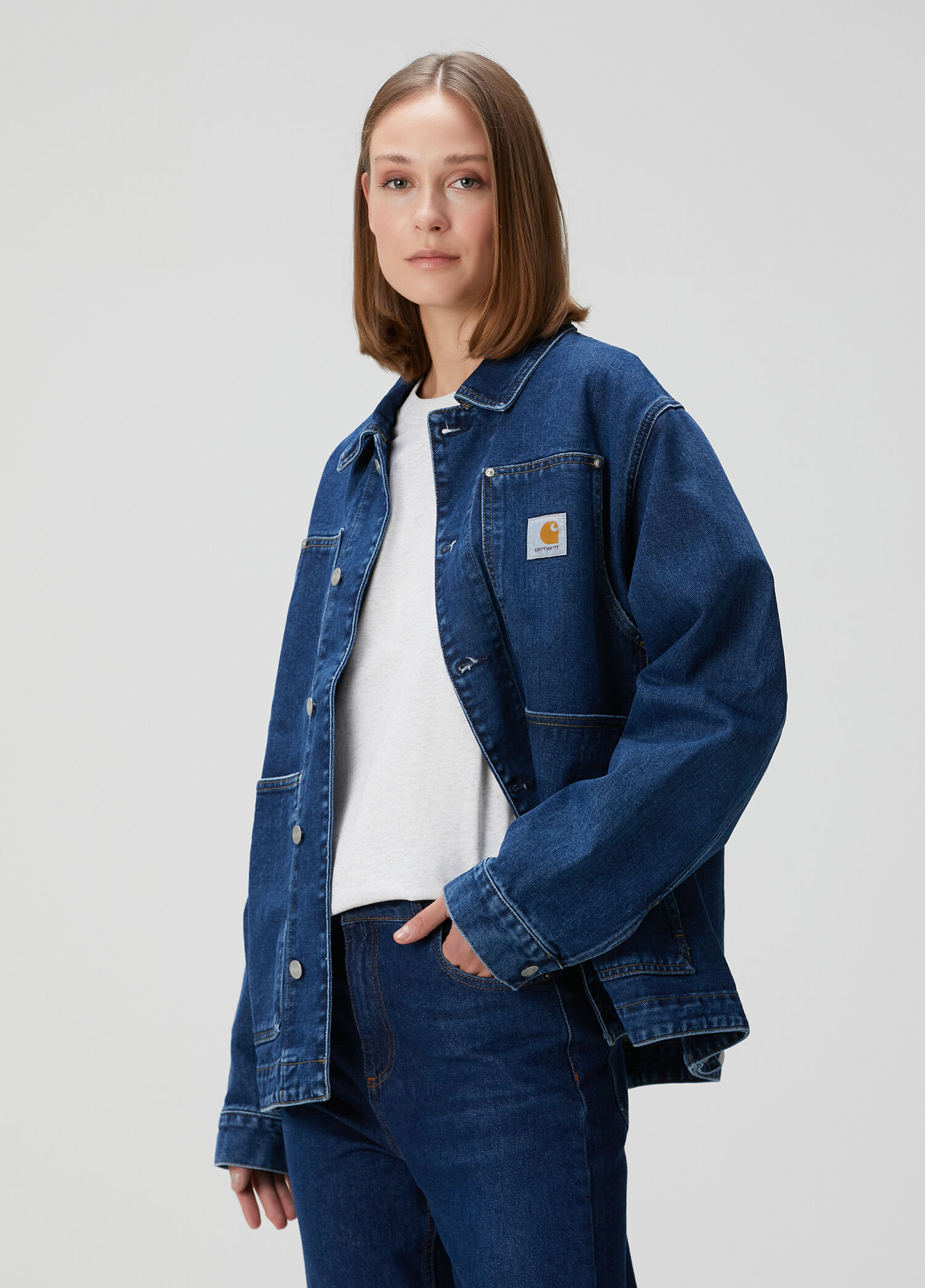 Carhartt - Og Double Front İndigo Denim Coat