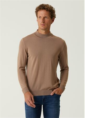 Kiton Erkek Camel Yün Triko Kahverengi L EU