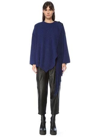 Stella McCartney Kadın Lacivert Püskül Detaylı Kaşmir Kazak M EU