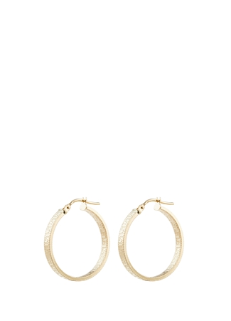 Collection Kadın Zikzak Desenli Halka Formlu Altın Rengi Küpe EU Collection Kadın Zikzak Desenli Halka Formlu Altın Rengi Küpe EU