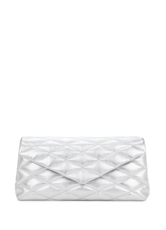 Kadın Sade Puffer Envelope Silver Deri El Portföyü Gri EU Kadın Sade Puffer Envelope Silver Deri El Portföyü Gri EU