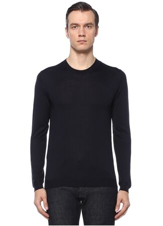 Pal Zileri Erkek Lacivert İpek Kazak 48 IT