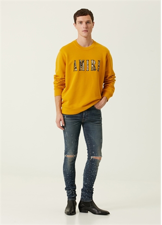 Amiri Erkek Shotgun Mavi Yıpratmalı Jean Pantolon 36 US