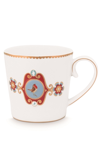 Pip Studio Love Bird Beyaz Madalyon Desenli Porselen Kupa