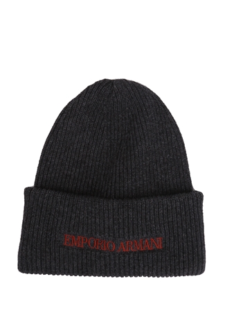 Emporio Armani Erkek Antrasit Logo Nakışlı Bere Gri L EU Emporio Armani Erkek Antrasit Logo Nakışlı Bere Gri L EU