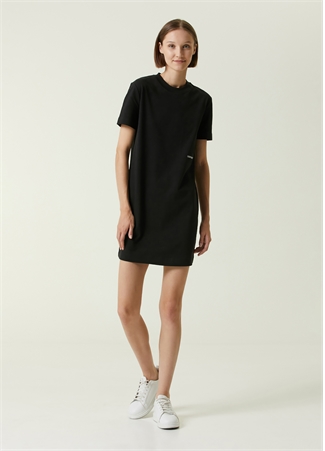 CK Jeans Kadın Siyah Logo Detaylı Mini Elbise L EU CK Jeans Kadın Siyah Logo Detaylı Mini Elbise L EU