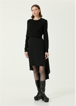 Givenchy Kadın Siyah Asimetrik İpek Etek 36 FR