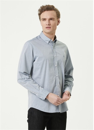 Beymen Club Erkek Comfort Fit Mavi Düğmeli Yaka Gömlek S EU Beymen Club Erkek Comfort Fit Mavi Düğmeli Yaka Gömlek S EU