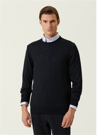 Network Erkek Slim Fit Lacivert Yün Kazak XL EU Network Erkek Slim Fit Lacivert Yün Kazak XL EU