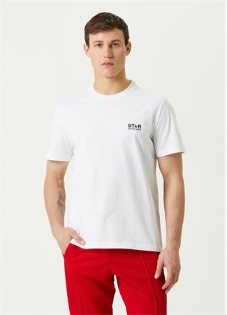 Golden Goose Erkek Beyaz Logo Detaylı T-shirt S EU Golden Goose Erkek Beyaz Logo Detaylı T-shirt S EU