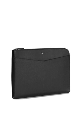 Montblanc Siyah Logo Detaylı Deri El Portföyü Eu