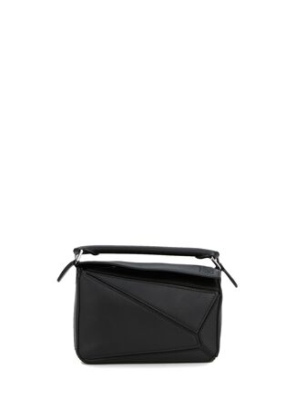 Loewe Kadın Puzzle Siyah Logolu Deri Omuz Çantası EU