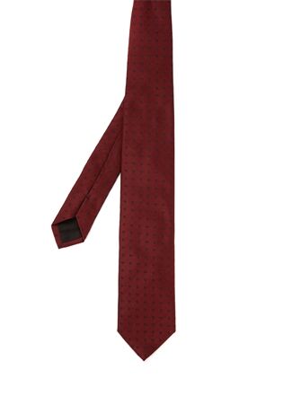 Cerimonia Erkek Bordo Desenli İpek Kravat EU