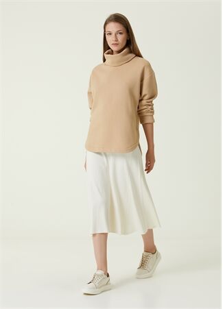 Beymen Club Kadın Bej Balıkçı Yaka Sweatshirt S