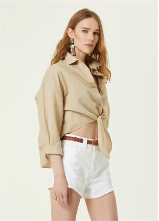 Network Kadın Gömlek Bej Xs Eu