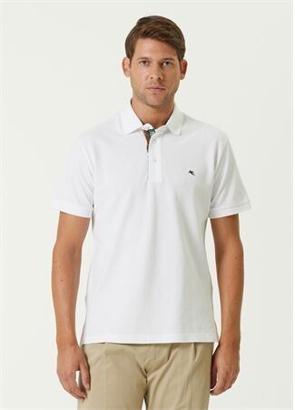Etro Erkek Beyaz Polo Yaka T-shirt XXL EU