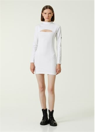 Wasted Kadın Kate Beyaz Kesim Detaylı Mini Elbise S EU