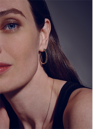 Dime Tribe Kadın Savorayt Detaylı Altın Rengi Halka Küpe EU