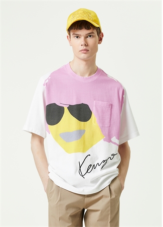 Kenzo Erkek Beyaz Figür Baskılı Logolu T-shirt S EU Kenzo Erkek Beyaz Figür Baskılı Logolu T-shirt S EU