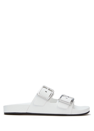 Balenciaga Kadın Beyaz Çift Kemerli Deri Topuklu Terlik 36 EU Balenciaga Kadın Beyaz Çift Kemerli Deri Topuklu Terlik 36 EU