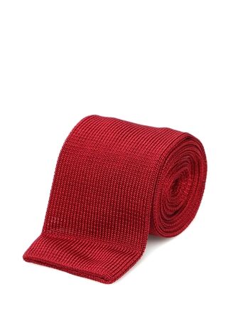 Palzileri Lab Erkek Kırmızı Örgü Dokulu İpek Kravat EU