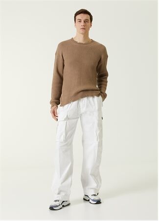 Dsquared2 Erkek Beyaz Yüksek Bel Kargo Pantolon 48 IT