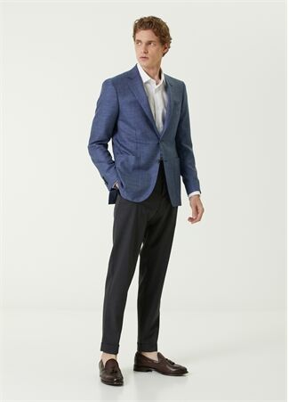 Kiton Erkek Gri Pili Detaylı Yün Pantolon 42 US