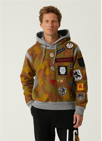 Dsquared2 Erkek Haki Kapüşonlu Patch Detaylı Sweatshirt S Eu Dsquared2 Erkek Haki Kapüşonlu Patch Detaylı Sweatshirt S Eu